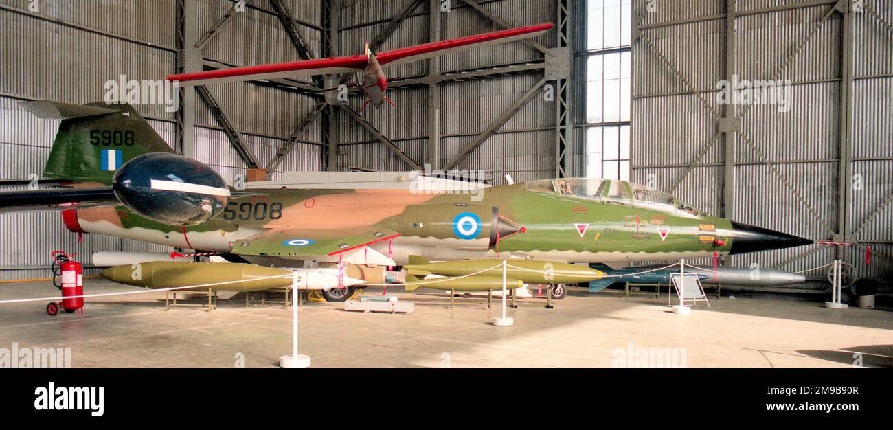 Lockheed TF-104G Starfighter TF-5908 (msn 583D-5908), on display at the ...