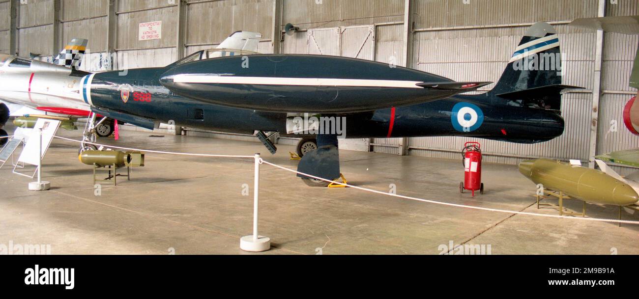 Republic F-84G Thunderjet 110998, on display at the Hellenic Air Force ...