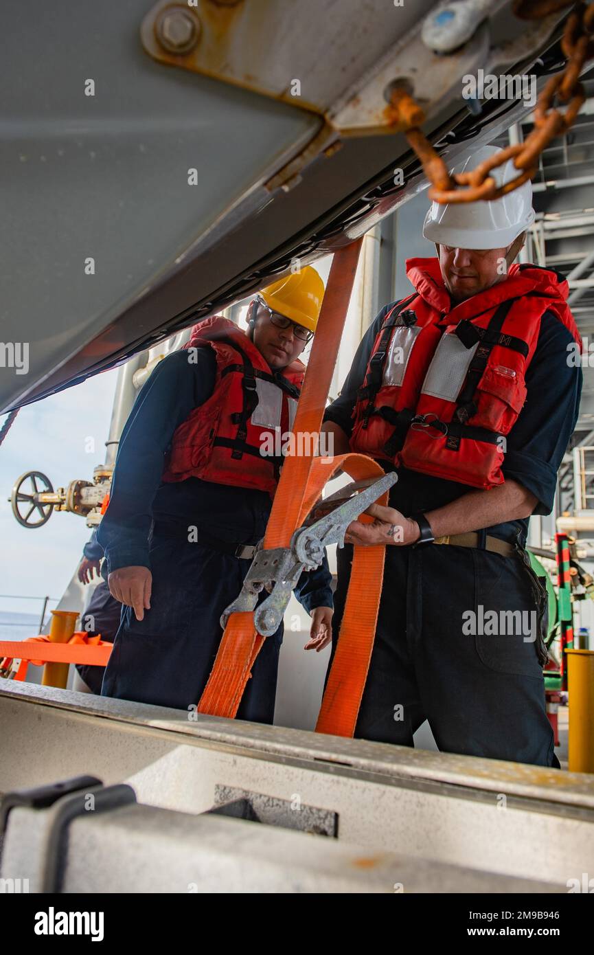 Sea of Japan (May 16, 2022) Chief Boatswain’s Mate Jonathan Howton and ...