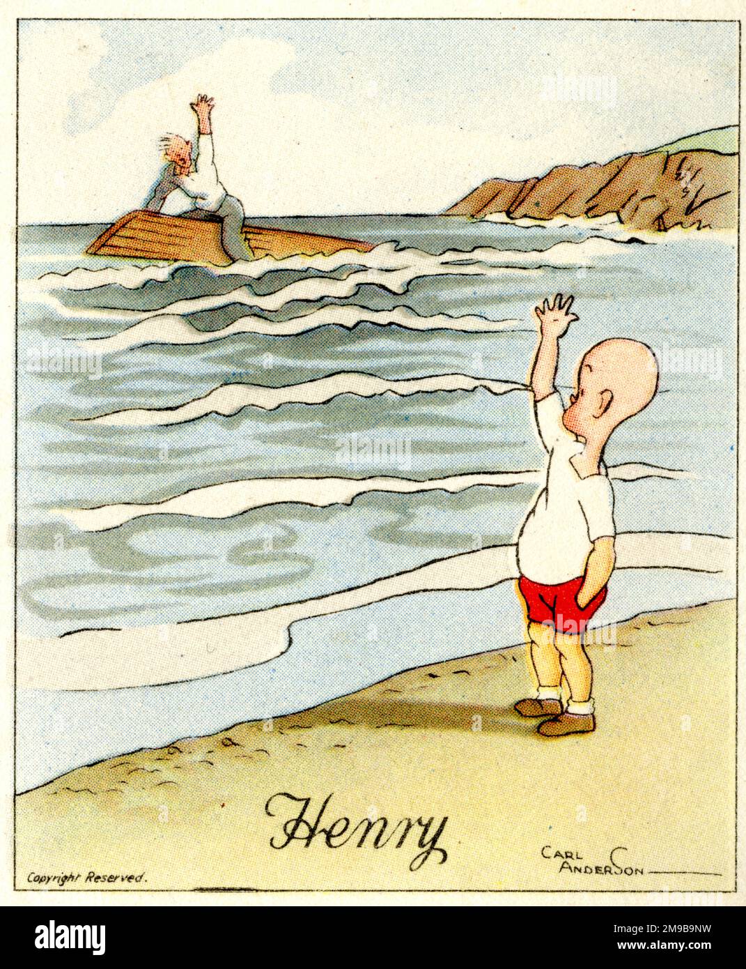 Waving not Drowning, Henry cartoon by Carl Anderson Stock Photo - Alamy