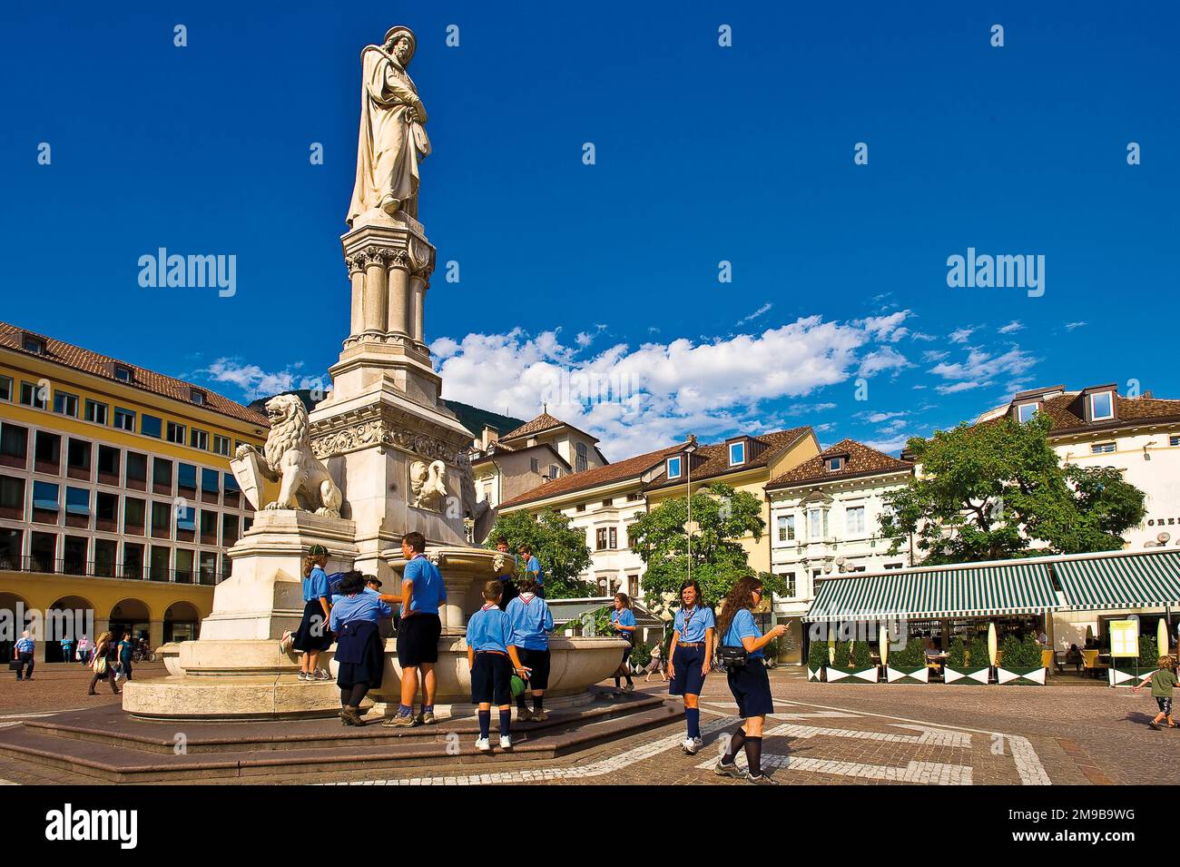 Italy South Tyrol Bolzano, Boy scout in Piazza Walter Stock Photo - Alamy