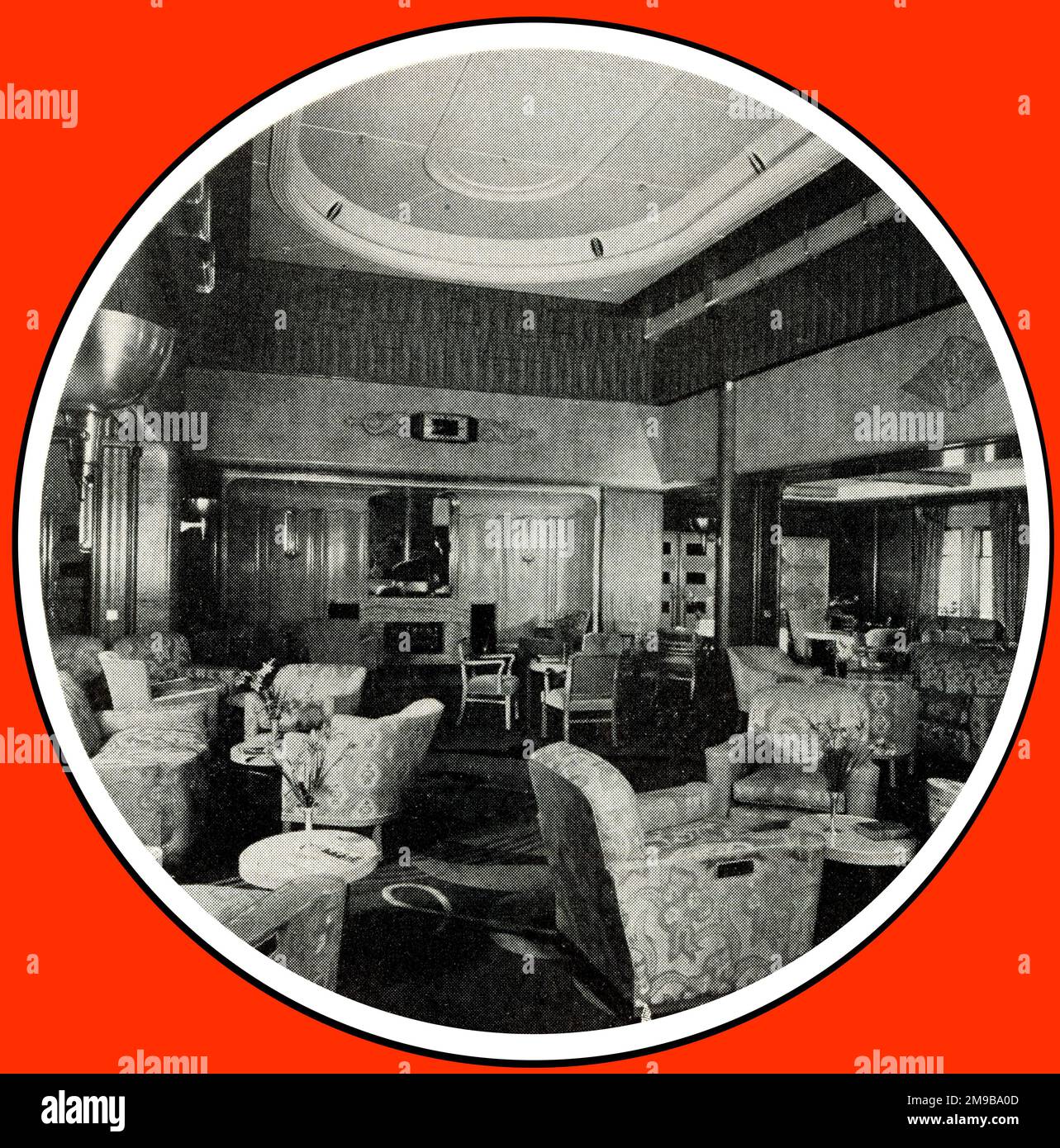 RMS Mauretania, Grand Hall, January 1949 Stock Photo - Alamy