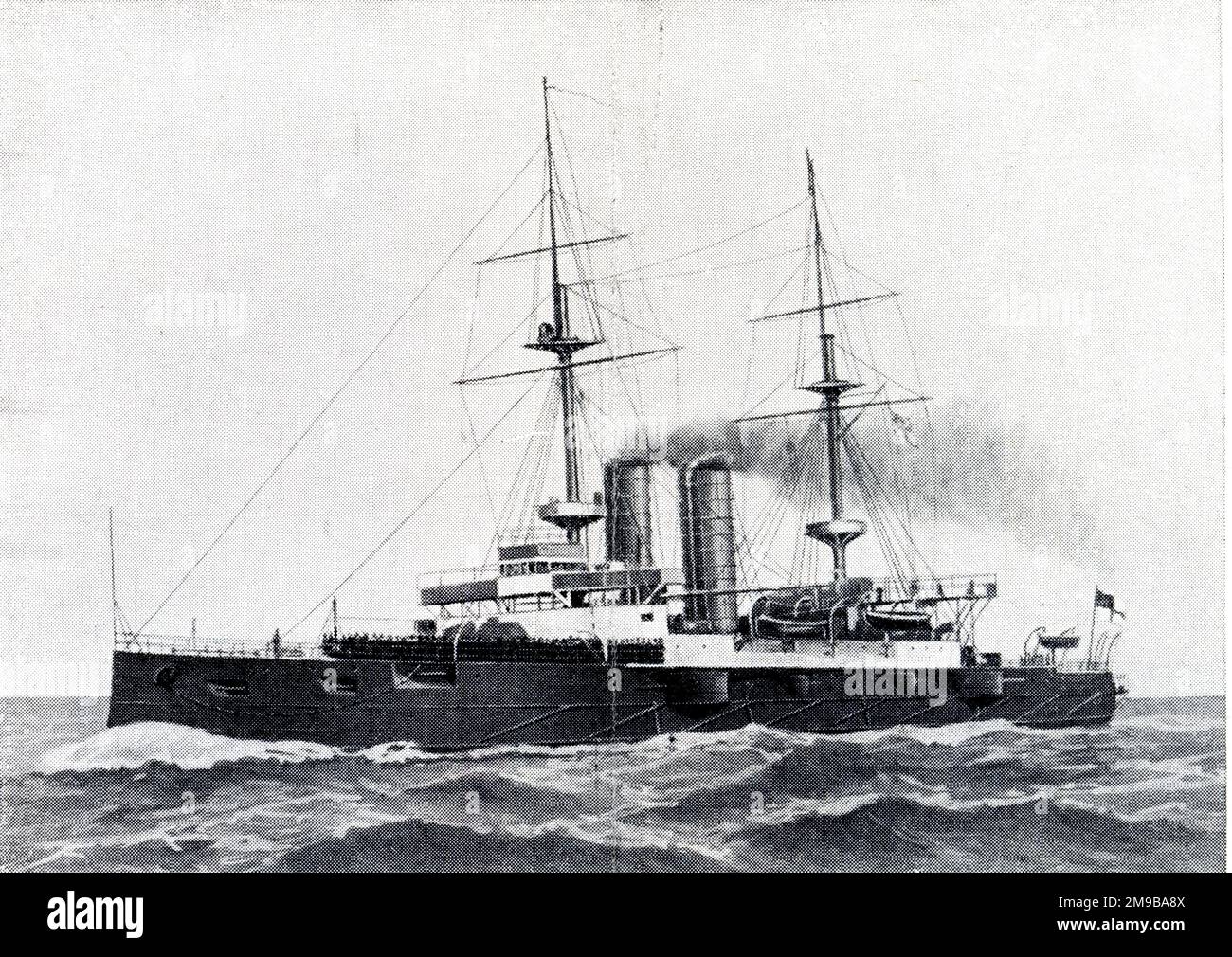 British battleship, HMS Formidable, pre-dreadnought, launched in 1898 ...