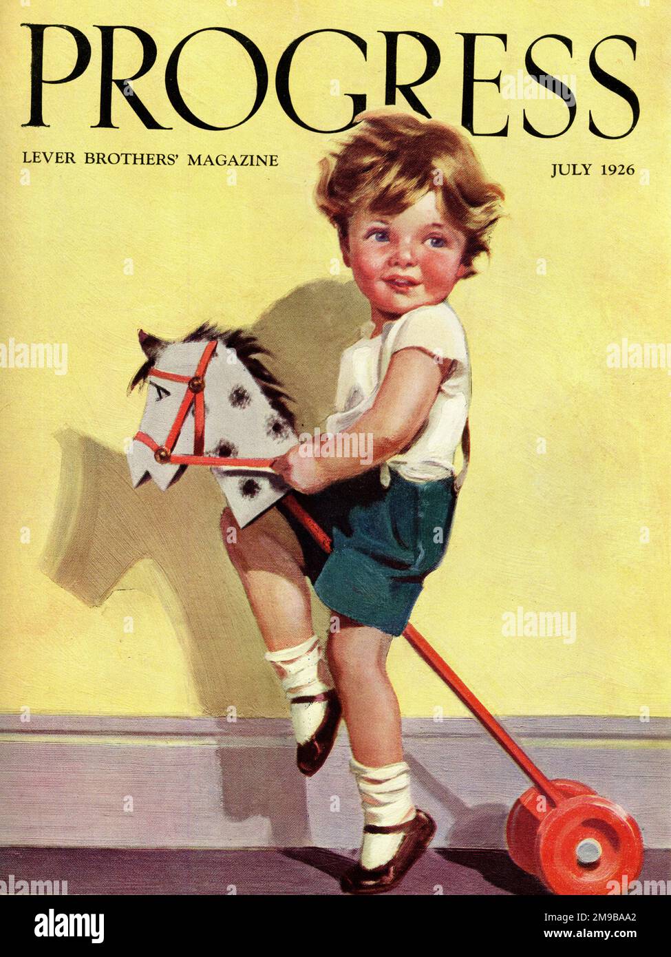 Cover design, Progress, July 1926 - Lever Brothers magazine, boy riding ...