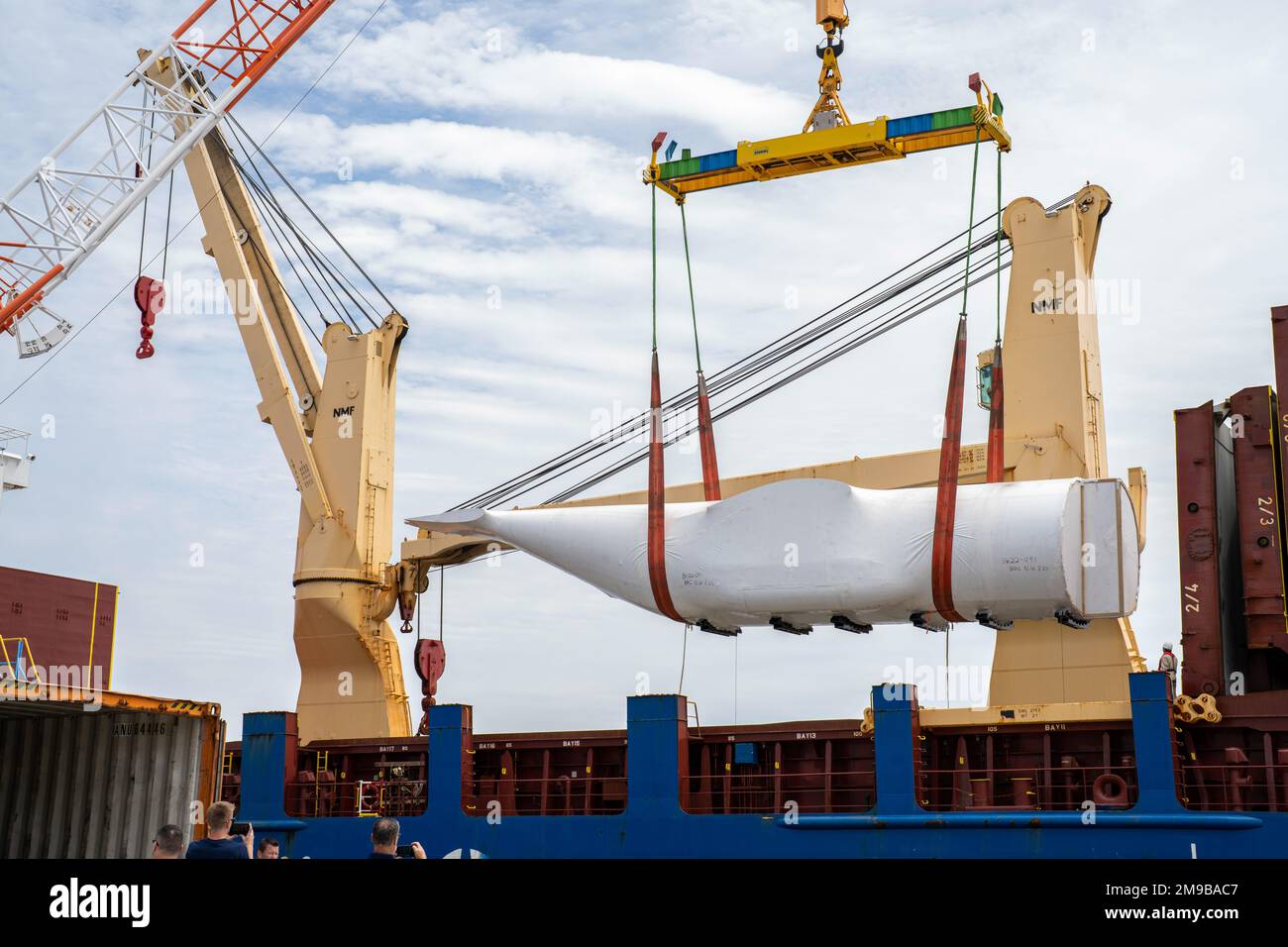 A KC-130J fuselage trainer (FuT) is offloaded at the Marine Corps Air ...
