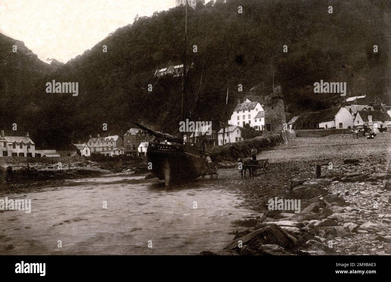 View of Lynmouth beach, Devon Stock Photo - Alamy