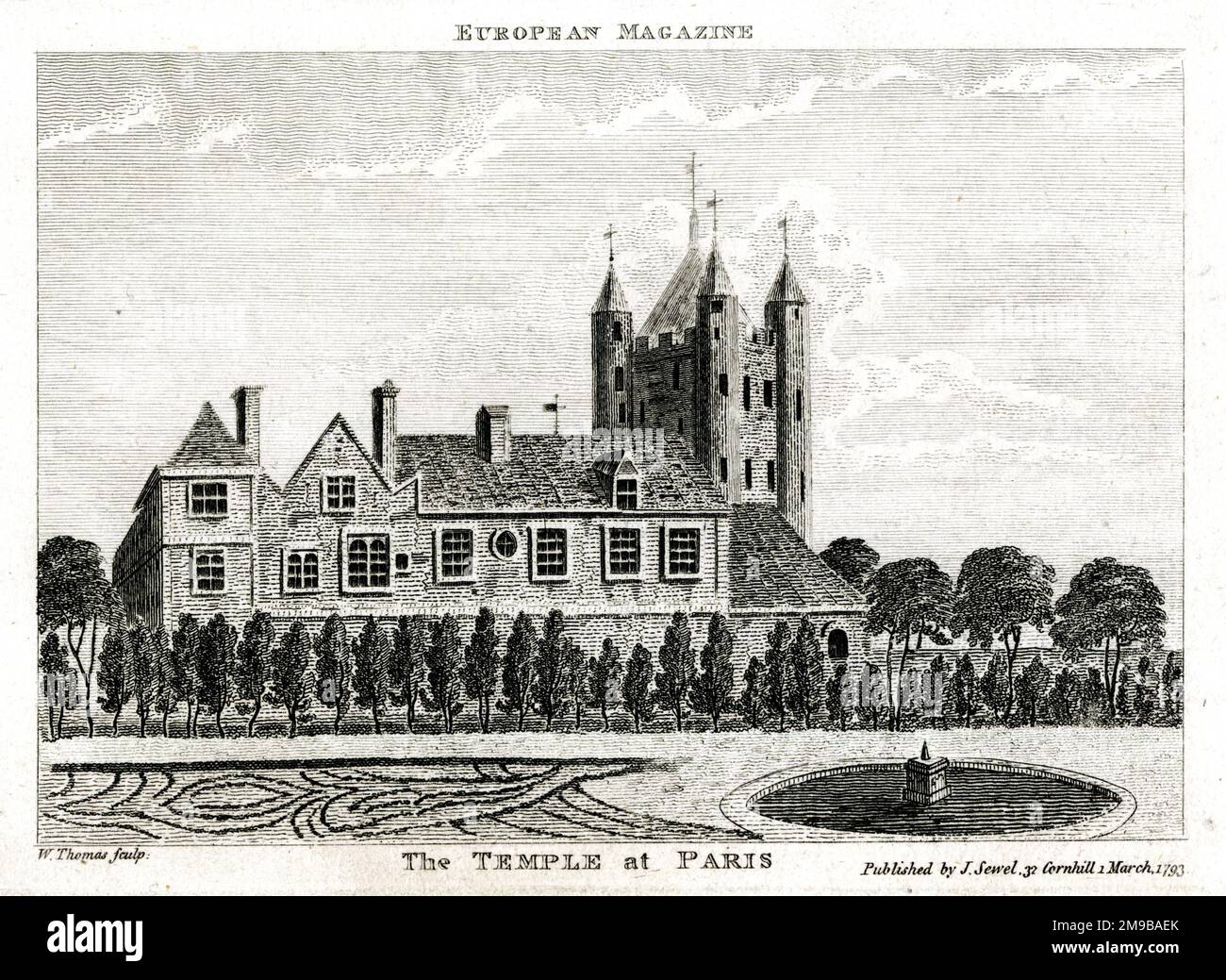 The Temple, a medieval fortress in Paris, used as a prison during the ...