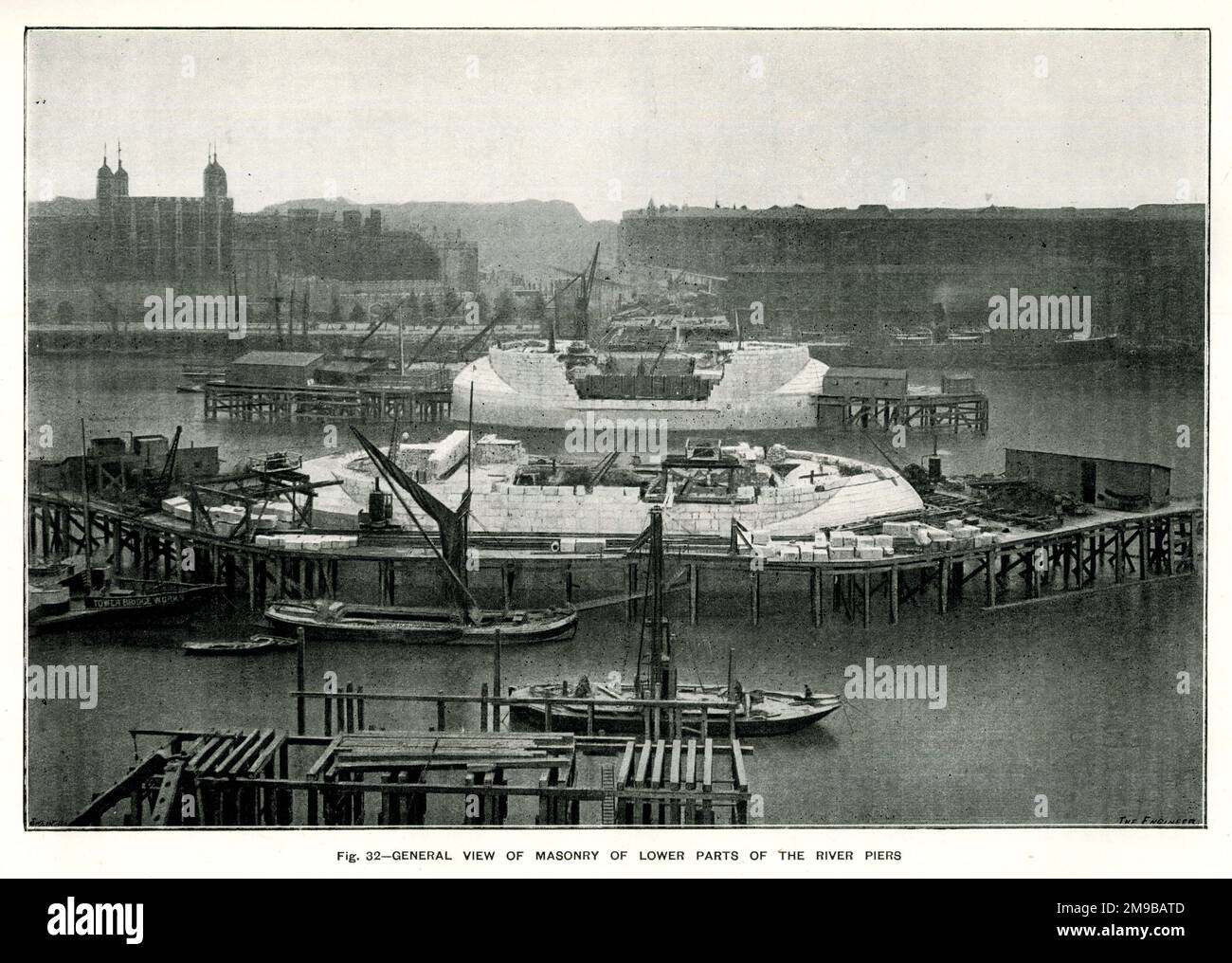 Tower Bridge, masonry of lower parts of river piers Stock Photo - Alamy
