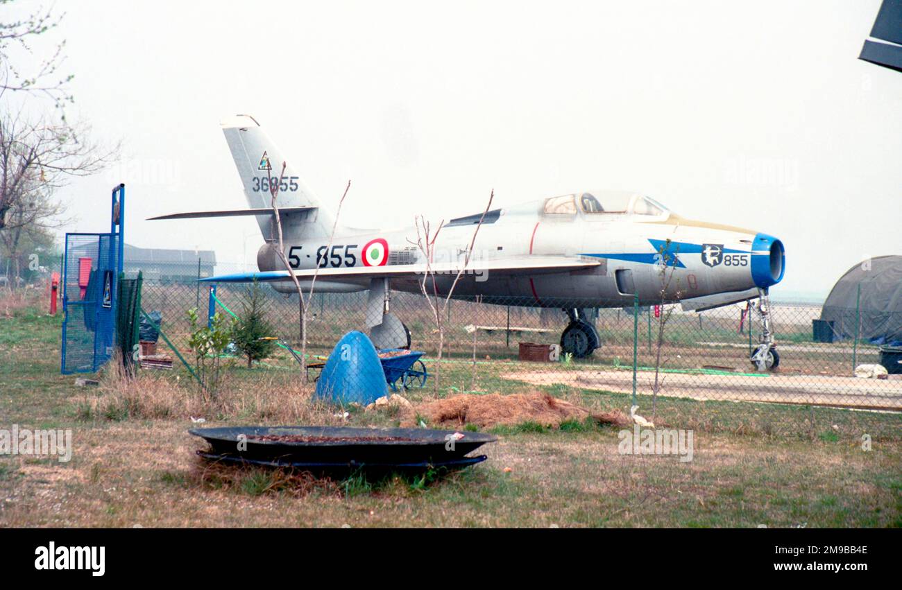 Republic F-84F-71-RE Thunderstreak MM53-6855 (ex USAF 53-6855), seen ...