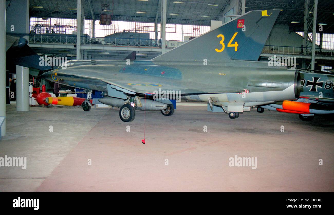 Saab J 35A Draken 35067 / '34', at the Musee Royal de l'Armee et d ...