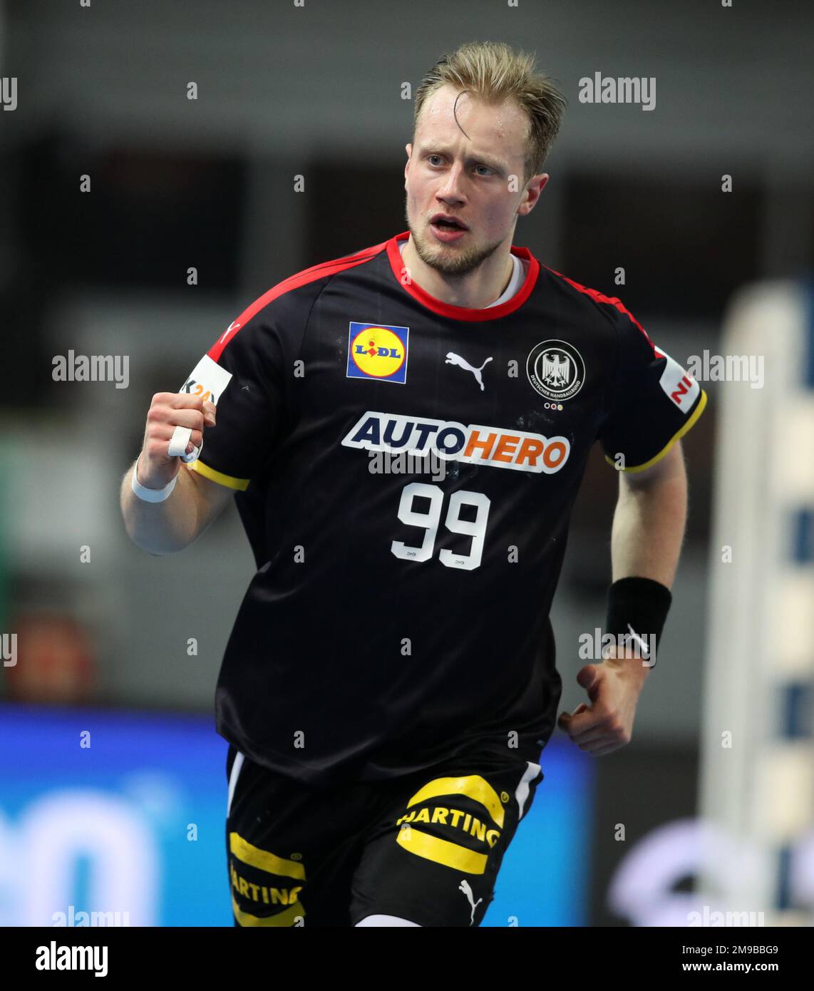 Luka Witzke of Germany Jubel Algeria vs Germany 28th IHF Men`s Handball ...