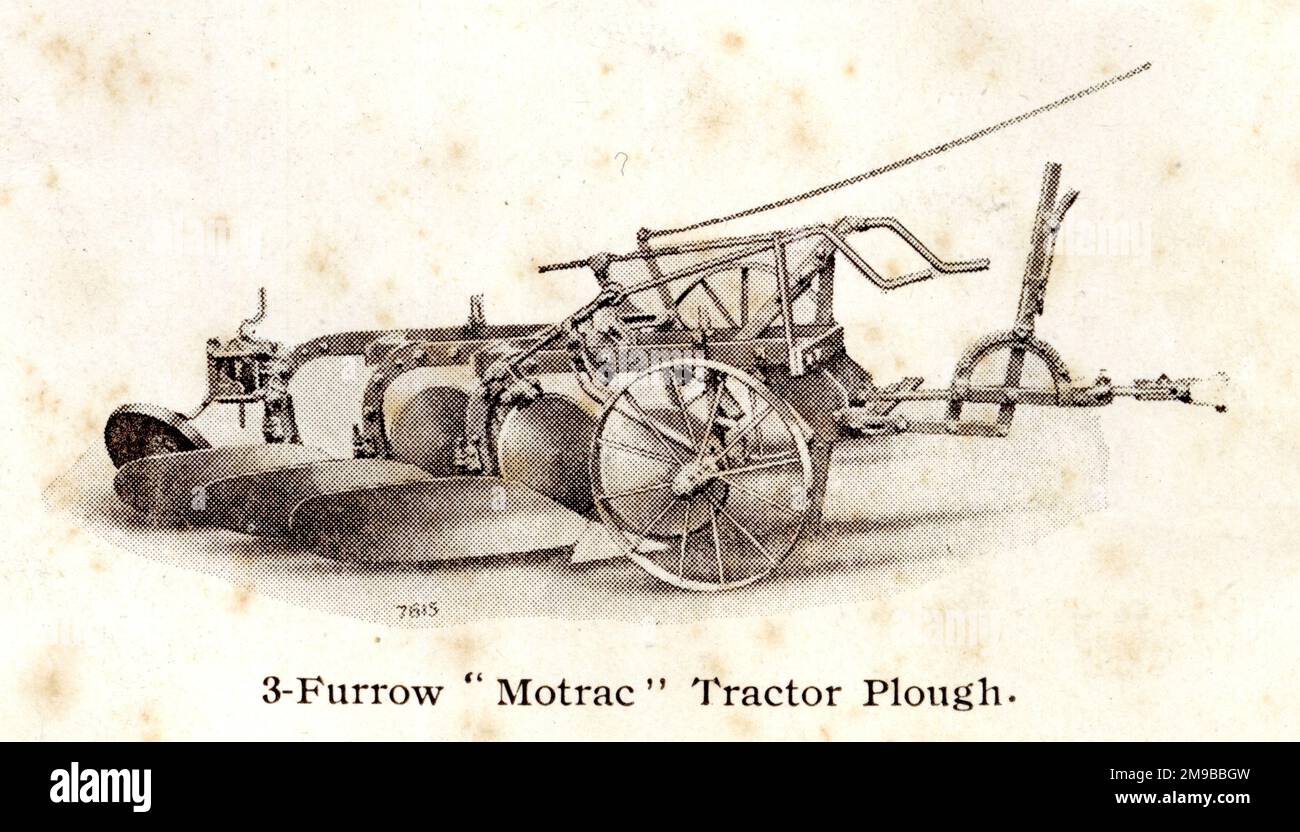 Three-Furrow Motrac Tractor Plough made by Ransomes of Ipswich Stock ...