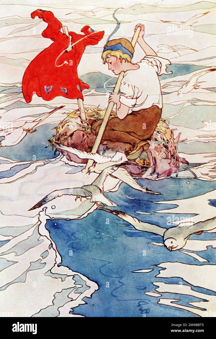 Peter Pan spreading his coat to the wind, he sailed merrily Stock Photo ...