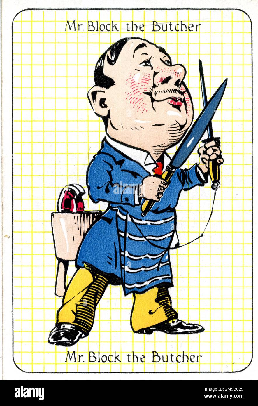 Mr Block the Butcher Stock Photo - Alamy