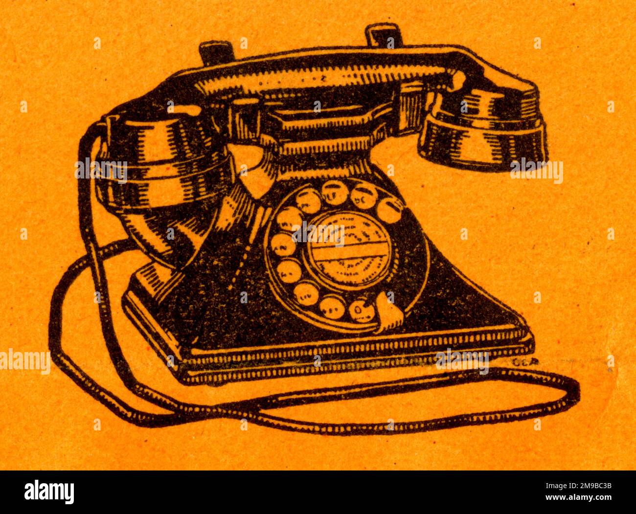 Telephone, printer's block Stock Photo - Alamy