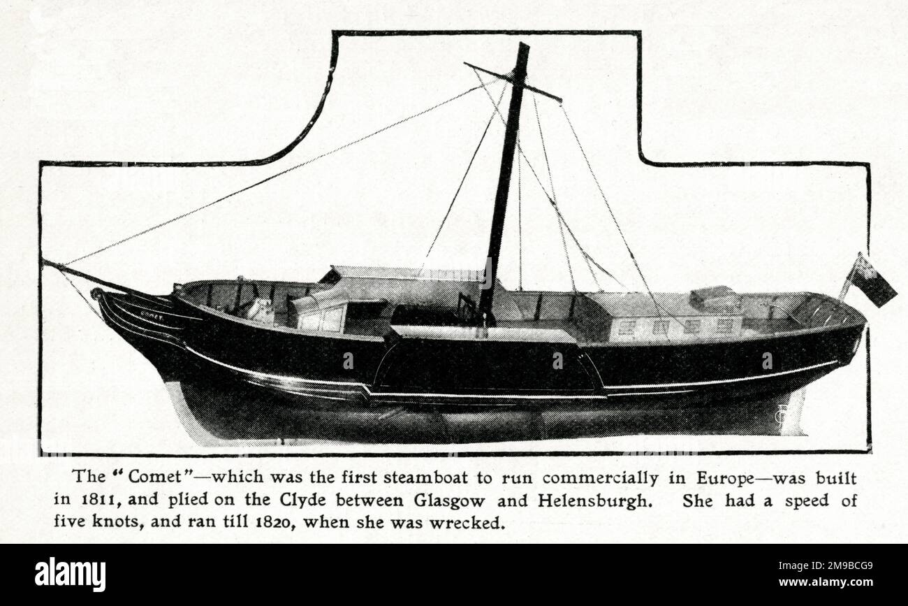 The Comet, the first commercial steamboat in Europe Stock Photo - Alamy