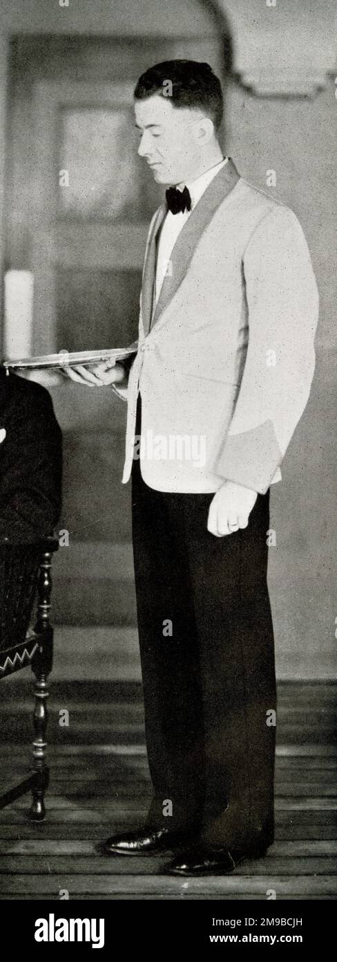 RMS Queen Mary, steward at work Stock Photo - Alamy