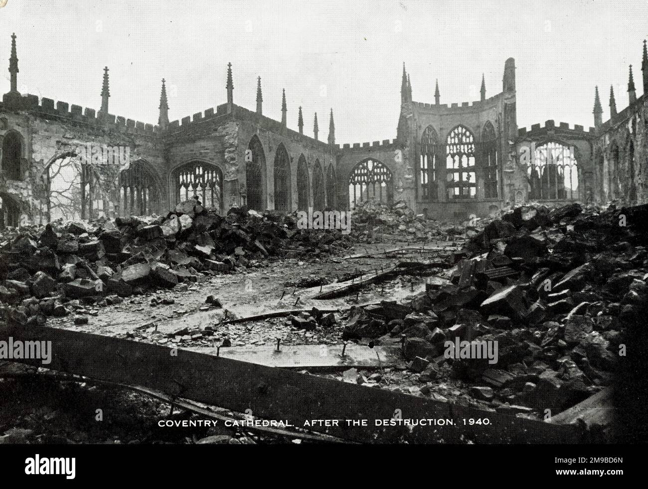 Coventry Cathedral in ruins after bombing, WW2 Stock Photo - Alamy