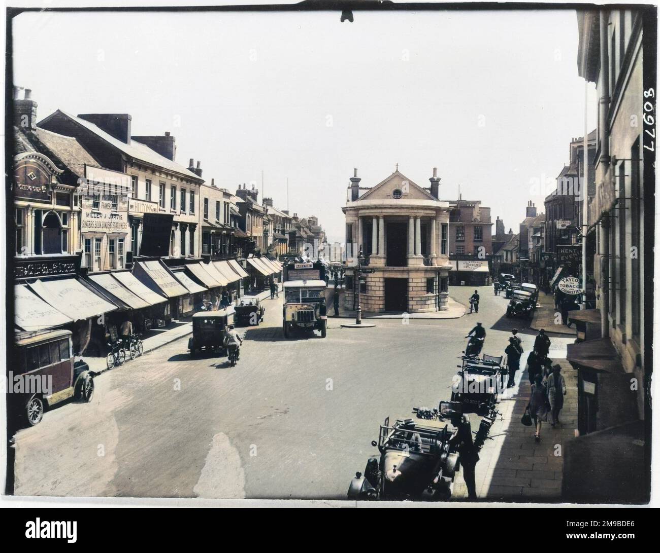 Ashford, Kent. The High Street, with an open top bus signed Maidstone ...