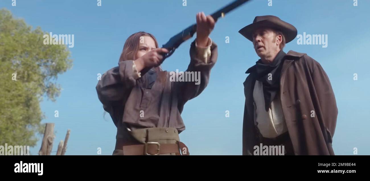 THE OLD WAY, from left: Ryan Kiera Armstrong, Nicolas Cage, 2023 ...