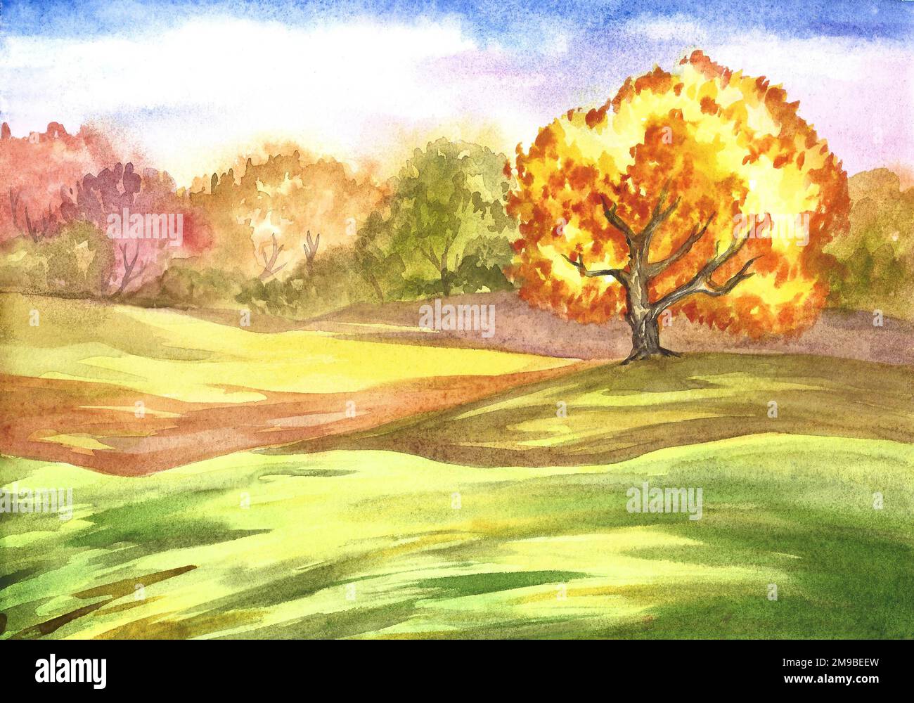 Autumn Landscape Drawing