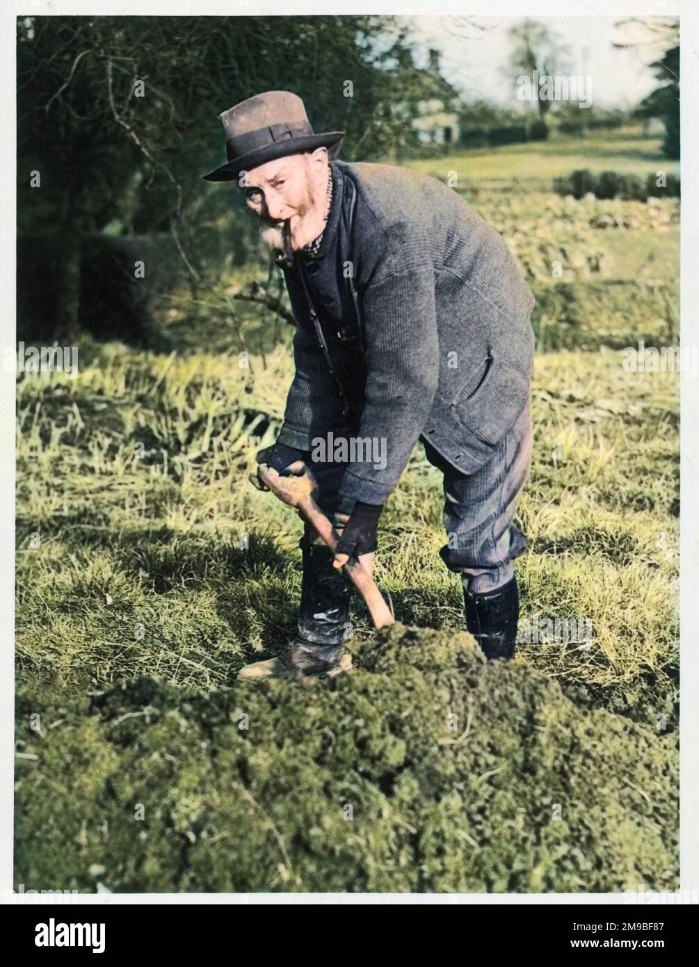 Countryman digging with a spade Stock Photo - Alamy