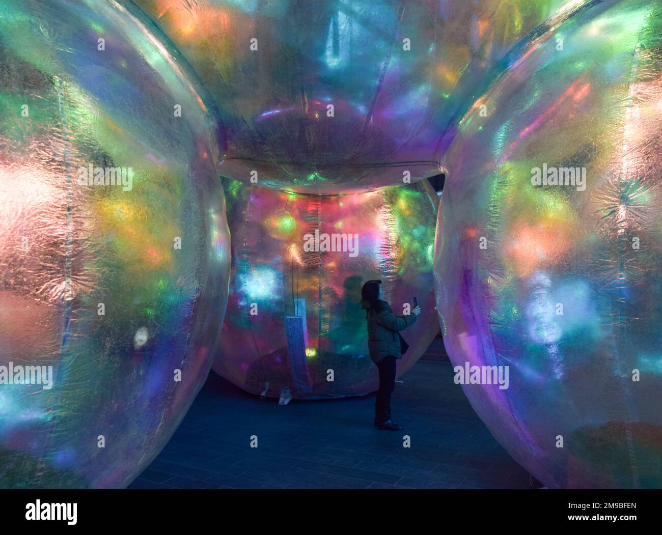 London, England, UK. 17th Jan, 2023. A visitor admires the giant ...