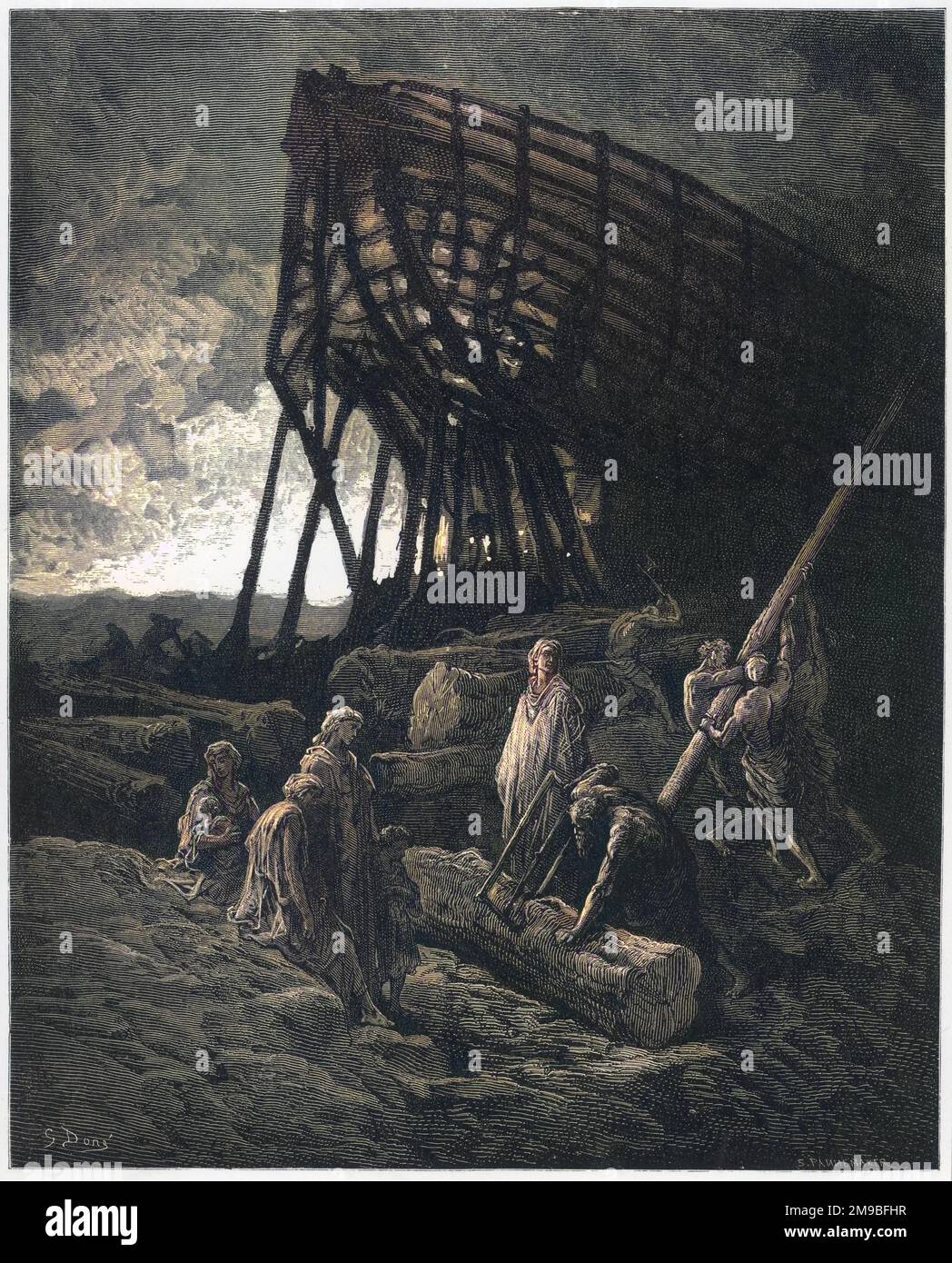 Noah builds his Ark Stock Photo - Alamy