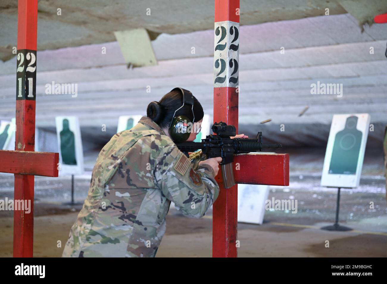 Chief Master Sgt. Chin Cox, command chief of the 22nd Air Force, visits ...