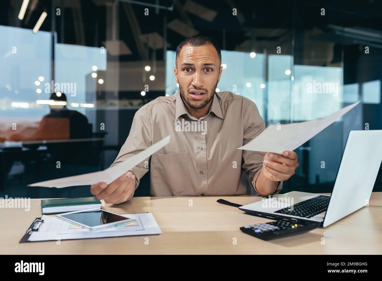 Frustrated businessman desk shows hi-res stock photography and images ...