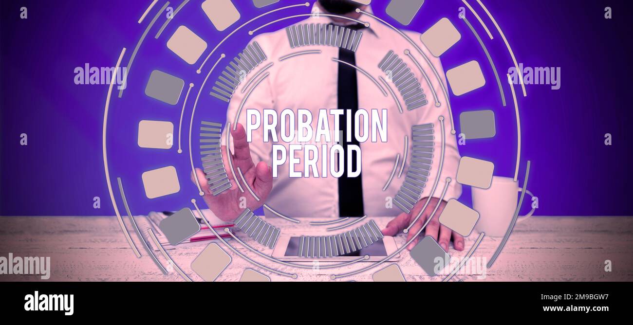 Text sign showing Probation Period, Word for focused and iterative ...