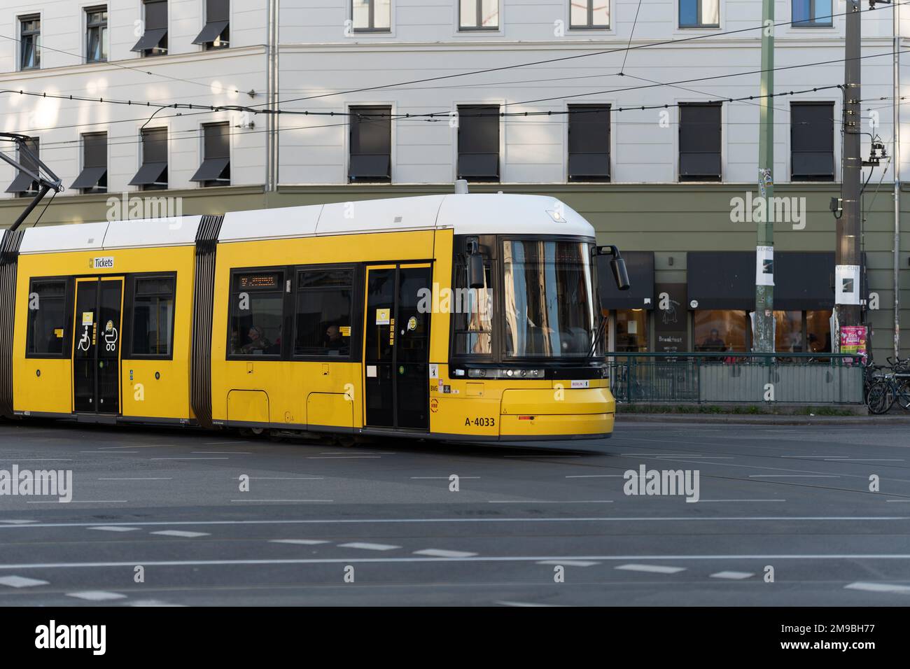 A street bus driving on the streets of Berlin Stock Photo - Alamy