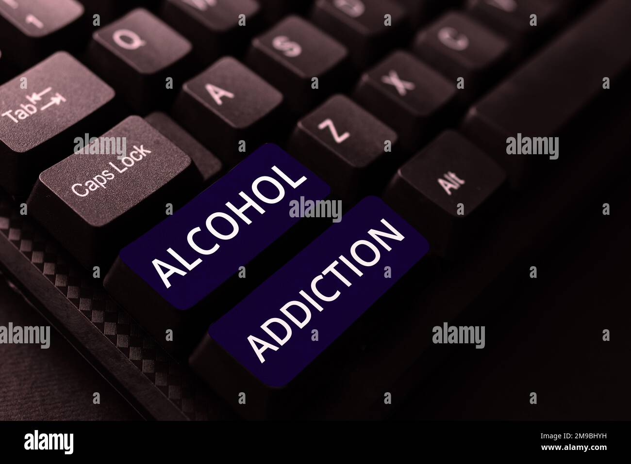 Hand writing sign Alcohol Addiction. Business approach characterized by ...