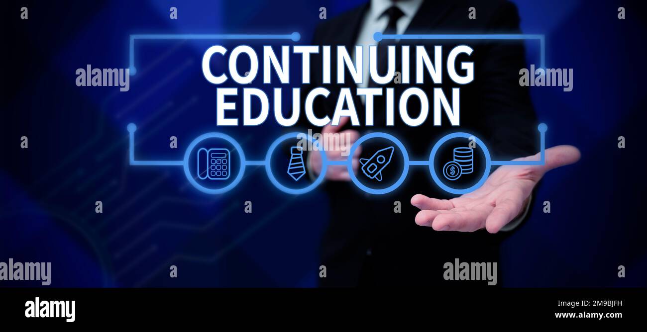 Inspiration showing sign Continuing Education. Business overview ...