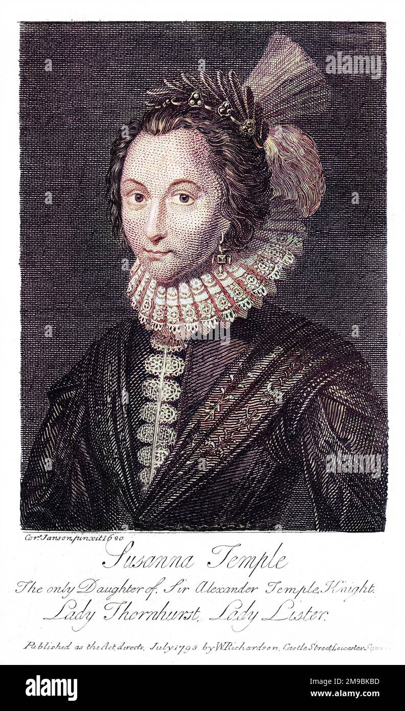 SUSANNA lady LISTER (nee Temple) wife (1) of sir Gifford Thornhurst, (2 ...