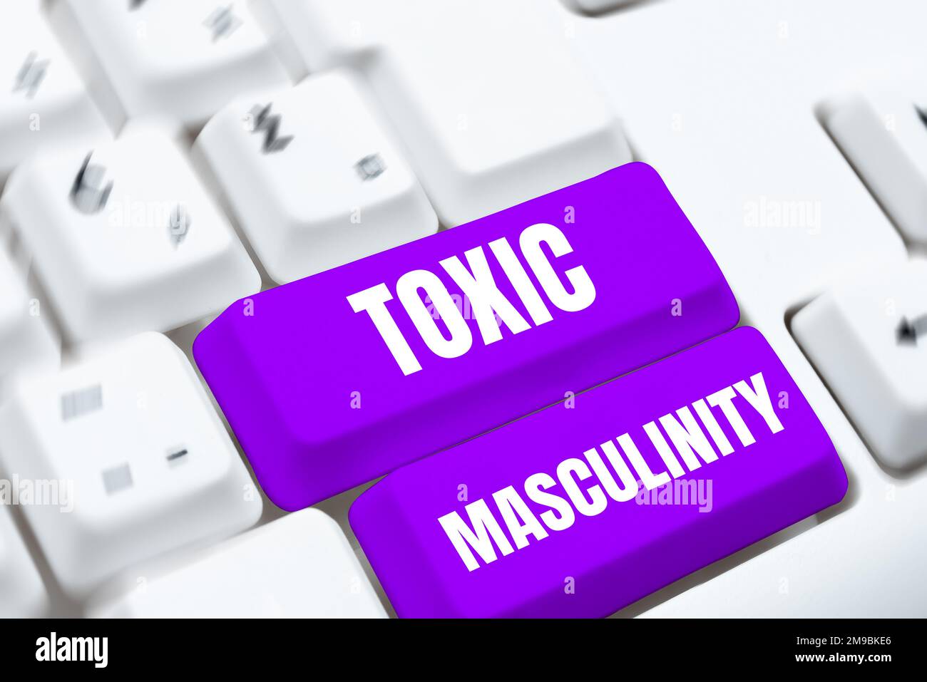 Hand writing sign Toxic Masculinity. Business concept describes narrow ...