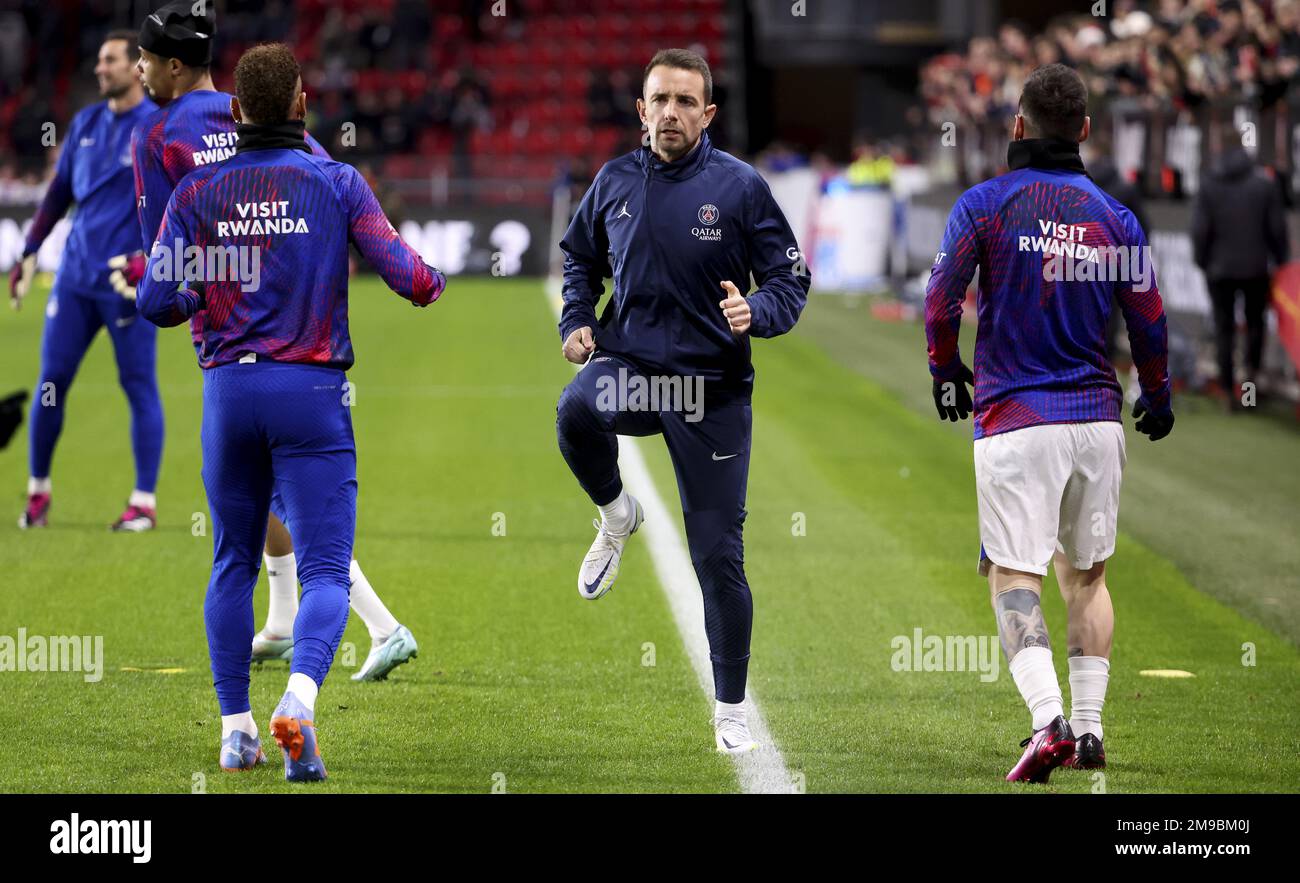 Fitness coach of PSG Pedro Gomez during the French championship Ligue 1 ...