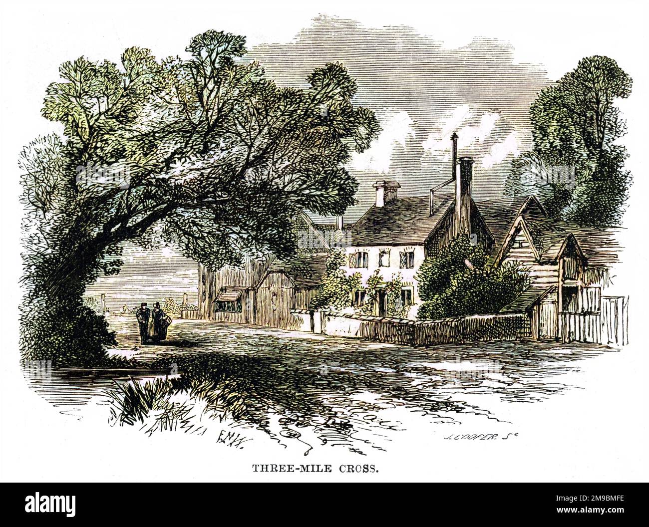 The home of Mary Russell Mitford at Three Mile Cross, three miles from ...