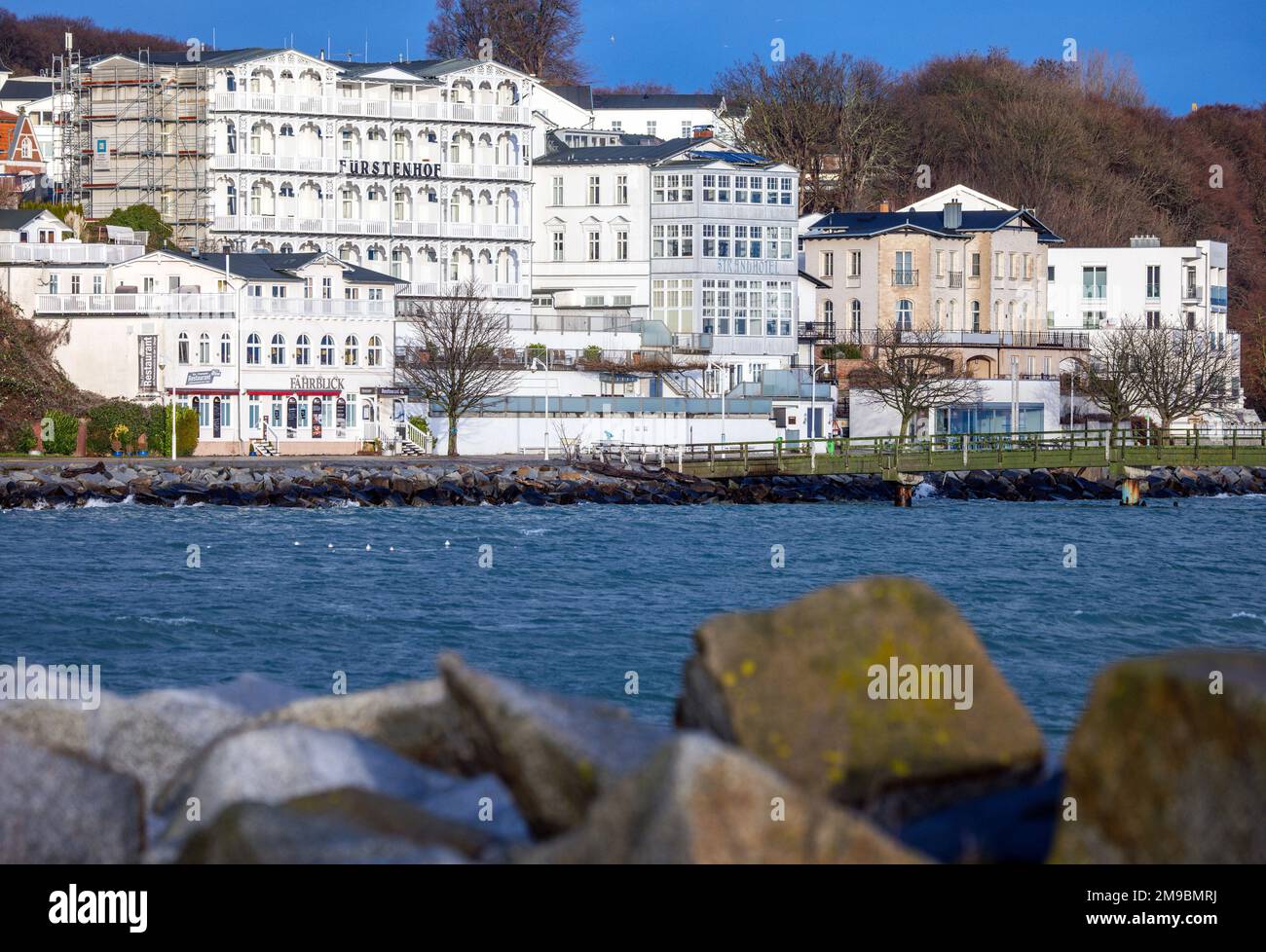 Sassnitz, Germany. 17th Jan, 2023. View of the renovated old town of ...