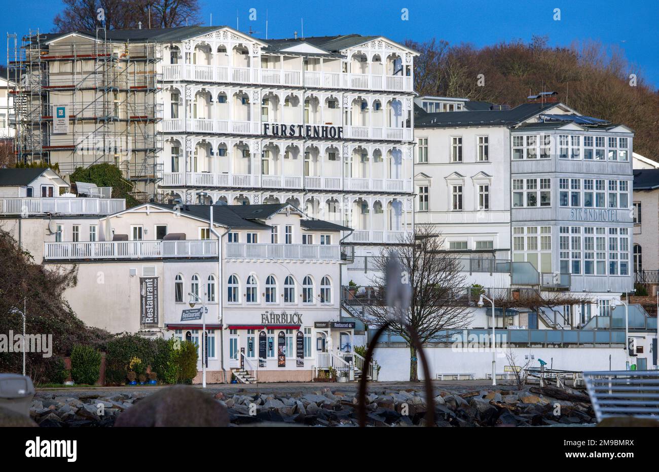 Sassnitz, Germany. 17th Jan, 2023. View of the renovated old town of ...