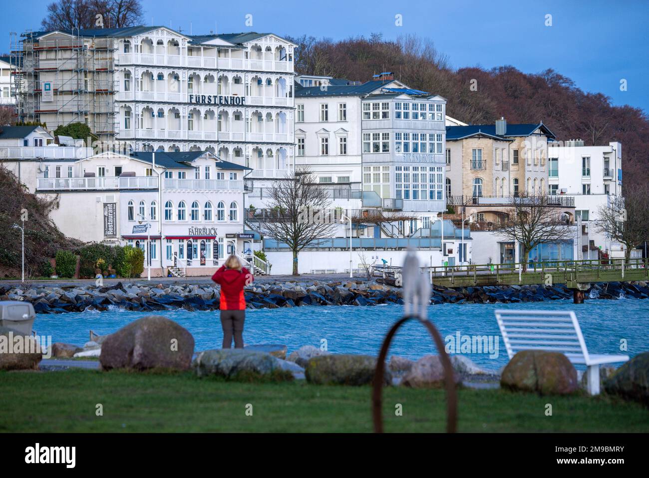 Sassnitz, Germany. 17th Jan, 2023. View of the renovated old town of ...