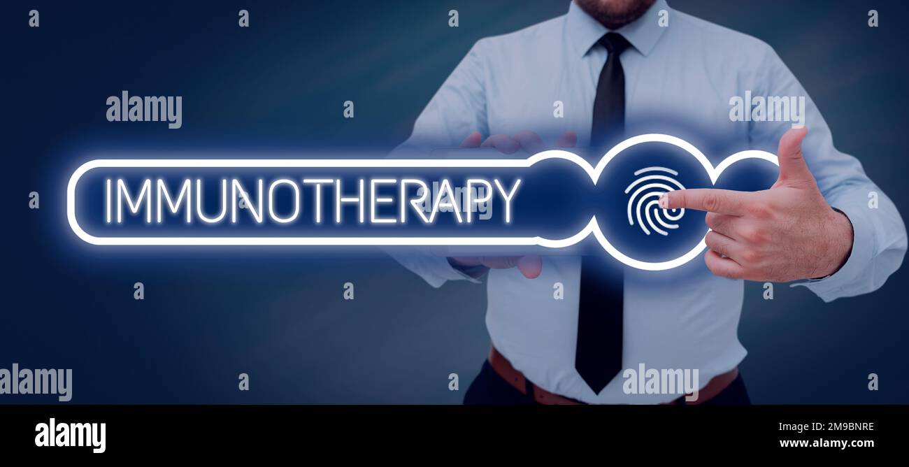 Hand writing sign Immunotherapy. Business idea treatment or prevention ...