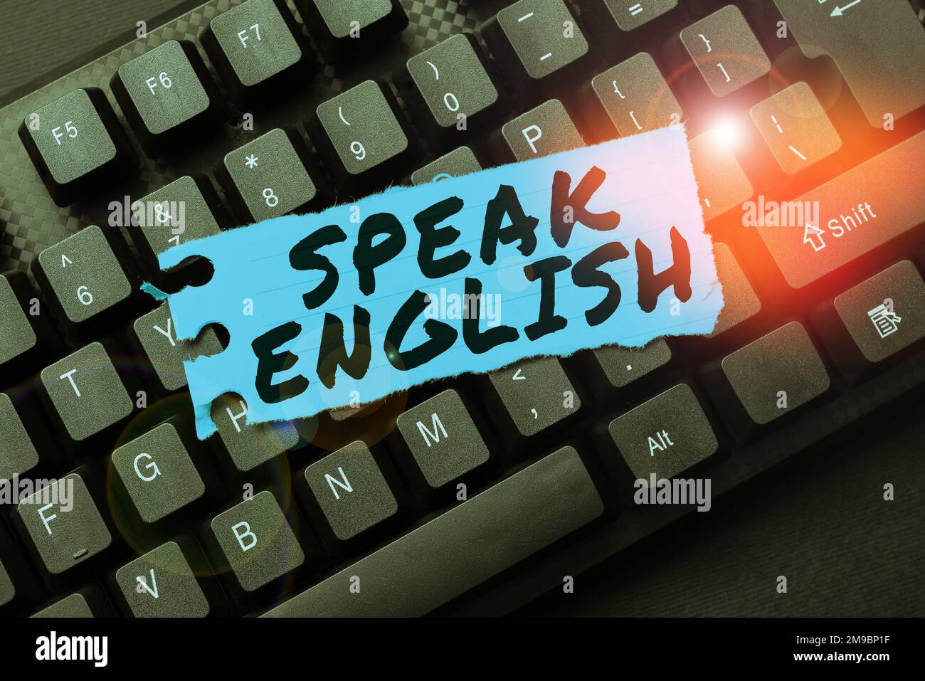 Hand writing sign speak english hi-res stock photography and images - Alamy