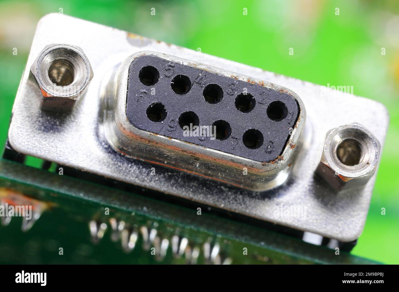 Female Standard Serial Port called RS232 9 pin Stock Photo - Alamy
