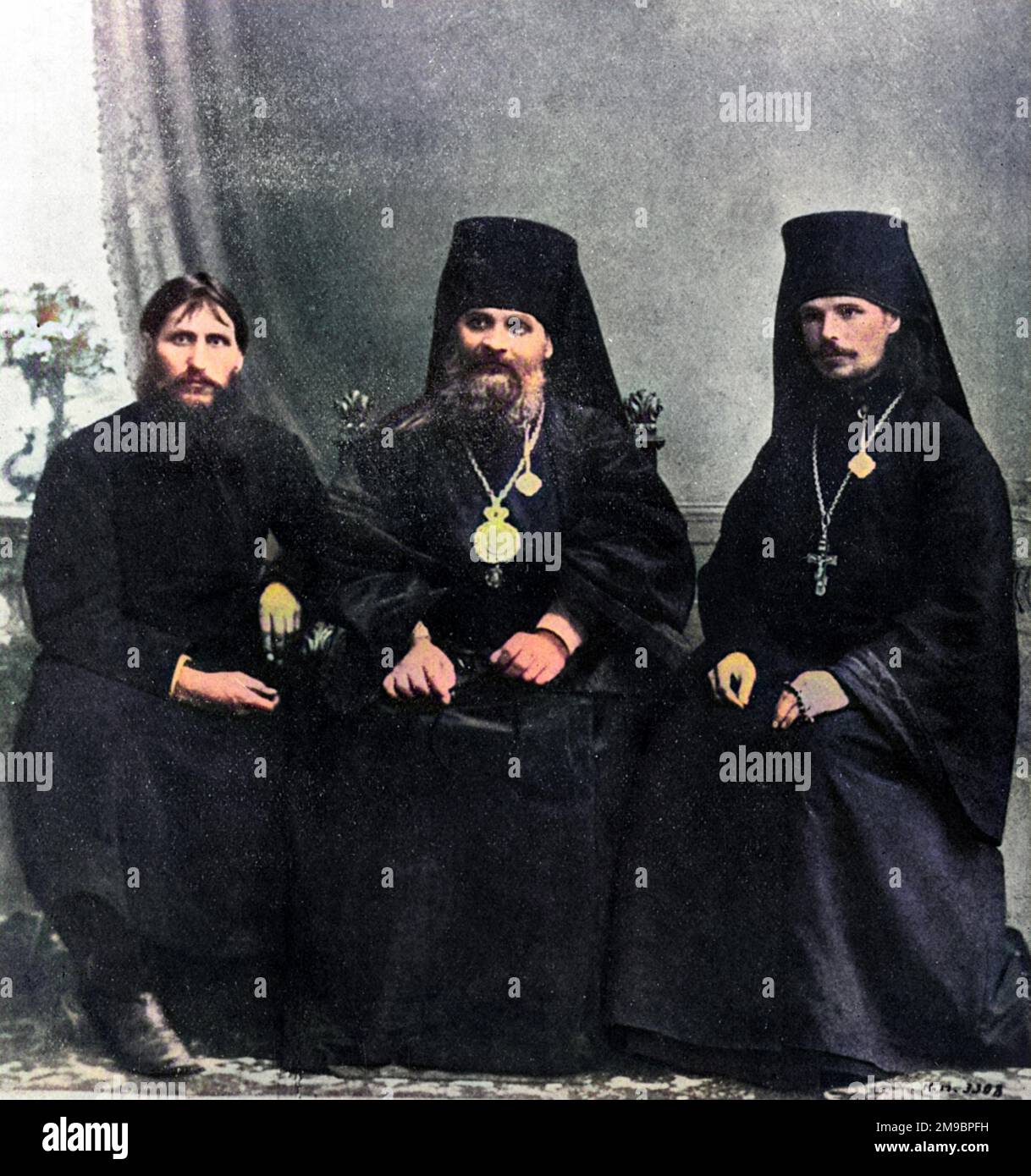 RASPUTIN with bishop Hermogen and monk-priest Iliodor Stock Photo - Alamy