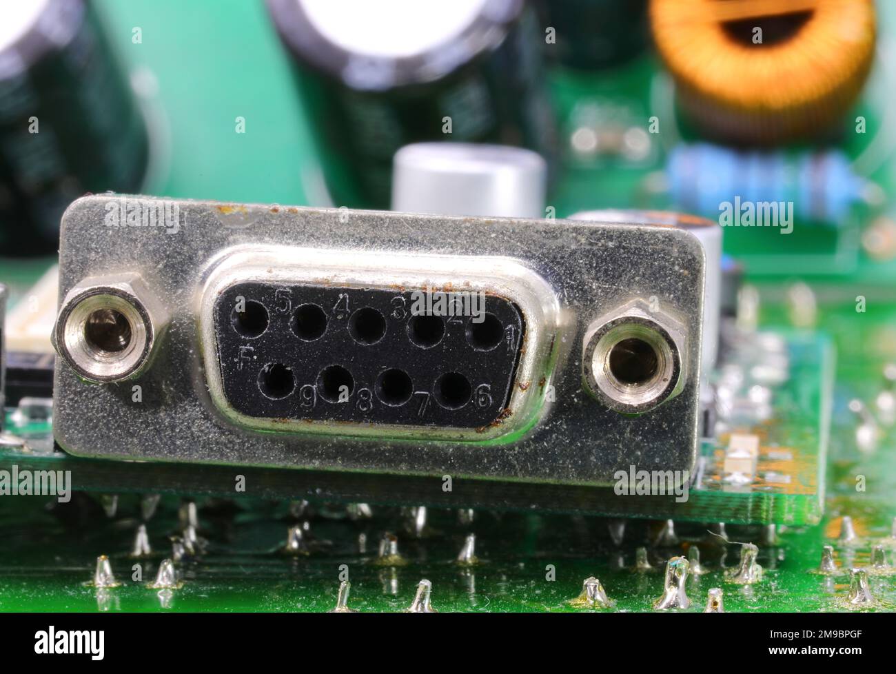 Female serial Port called RS232 to transfer data in the device Stock ...