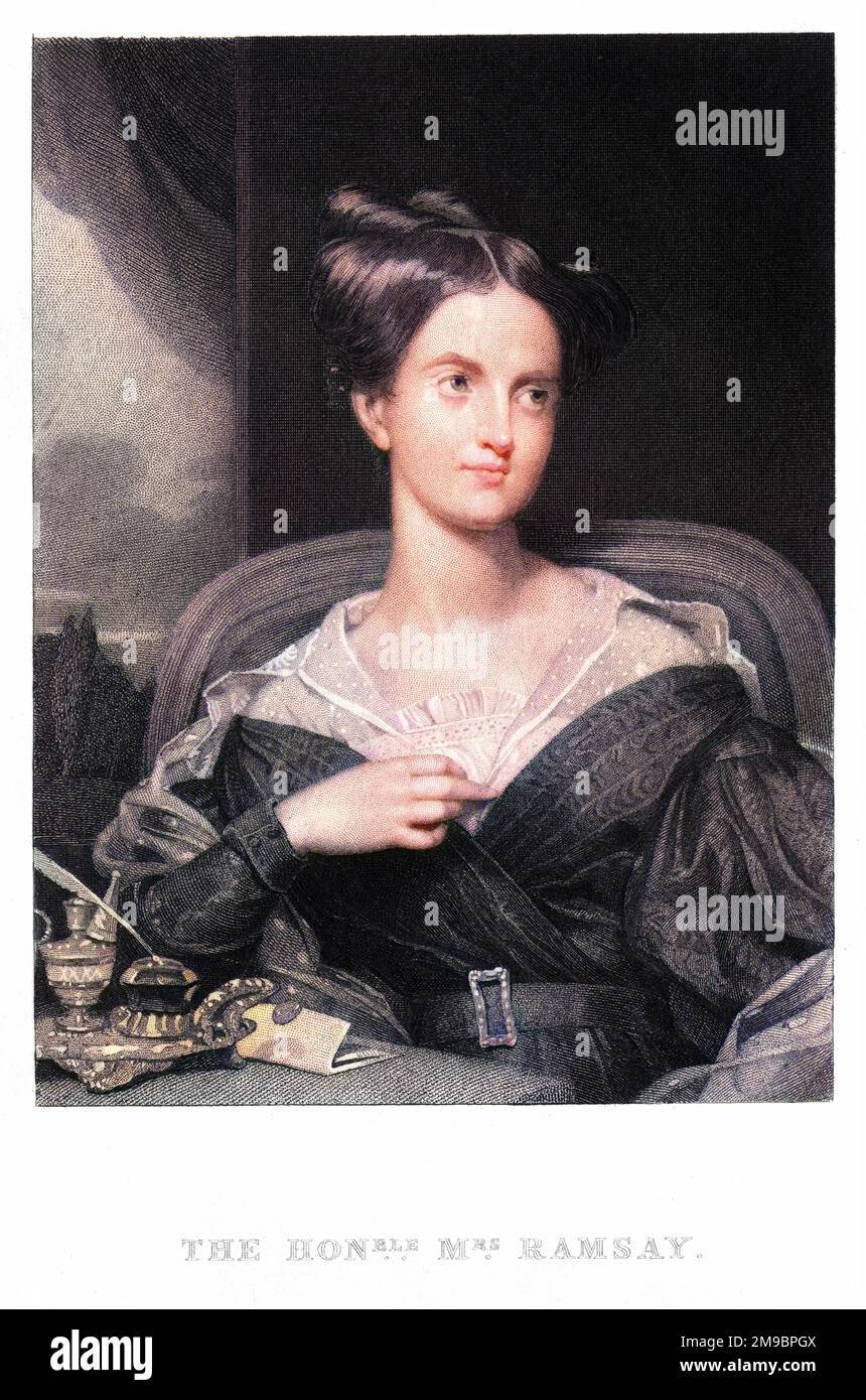 MARY RAMSAY wife of William Ramsay of Barnton, depicted at her writing ...