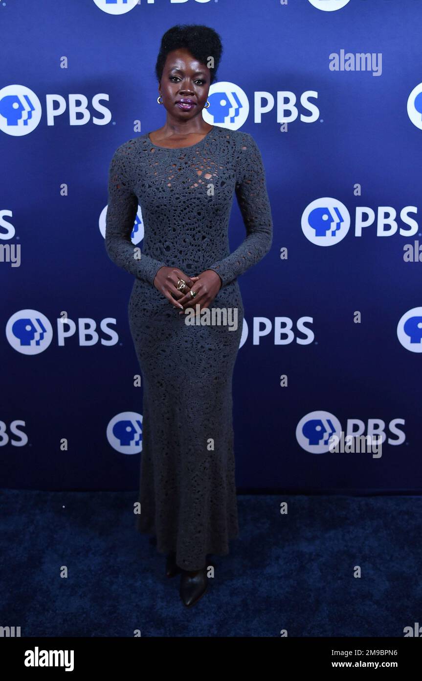 Danai Gurira poses for a photo after the PBS "Richard III" panel during ...