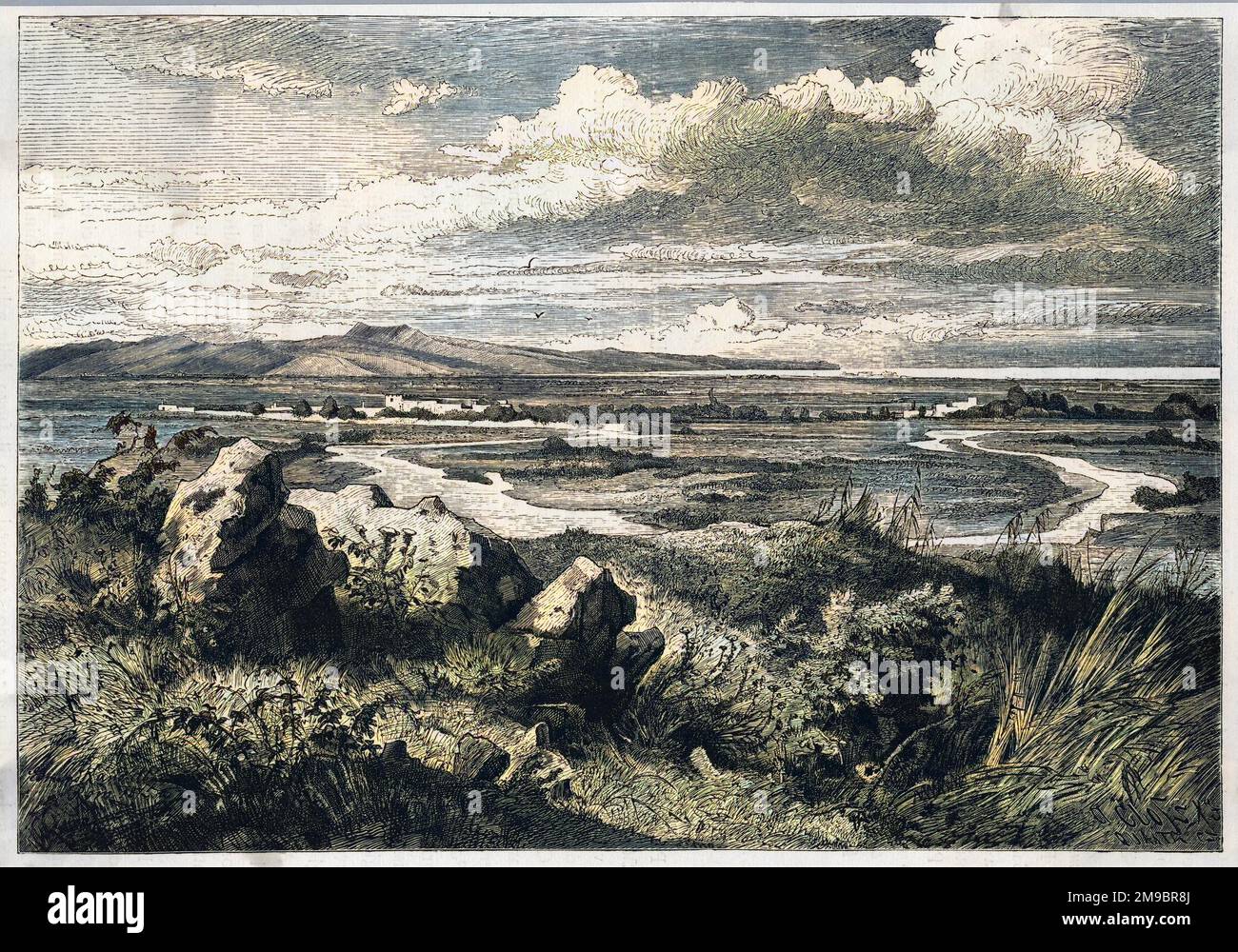 19th century view of the battlefield of Cannae, where Hannibal routed ...