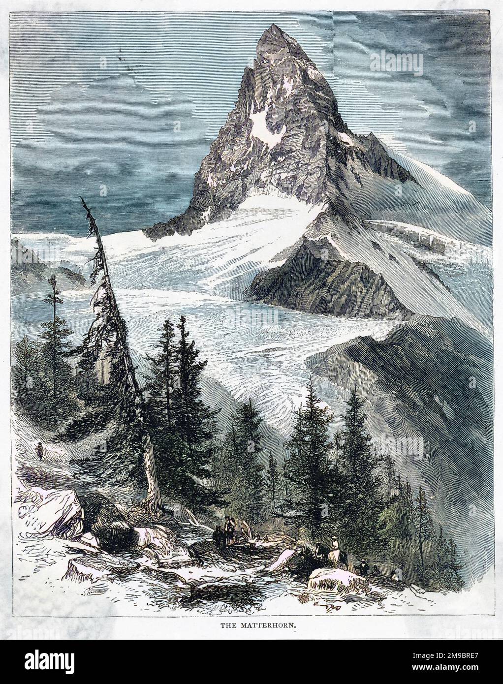 The peak of the Matterhorn seen from Zermatt : it was first climbed by ...